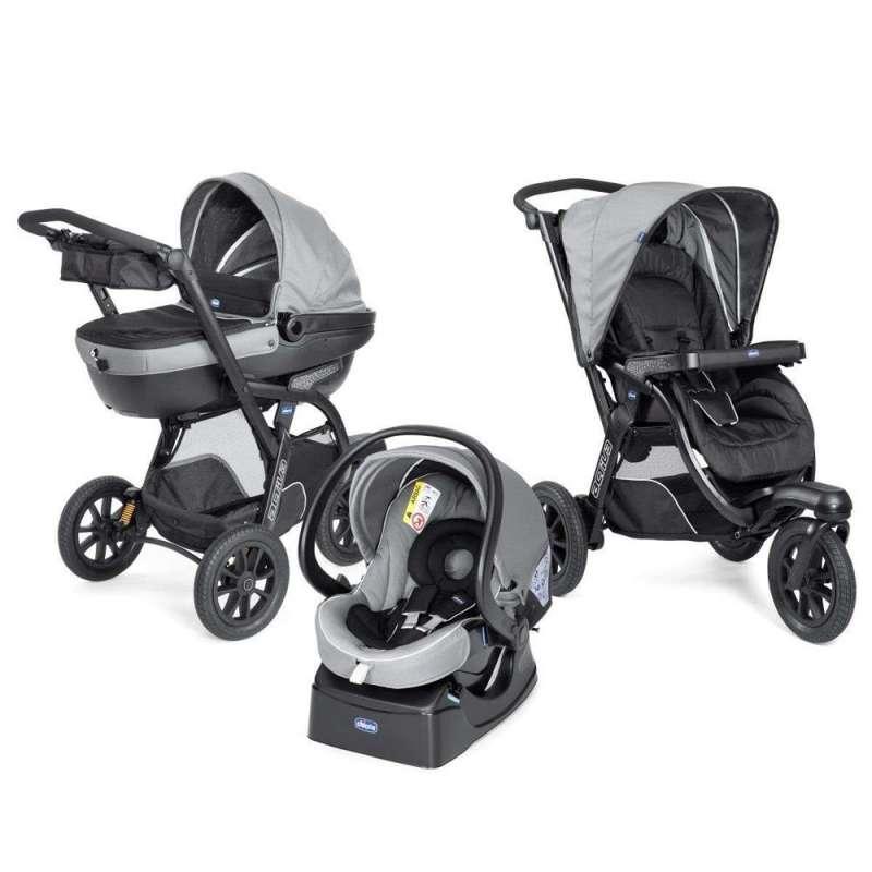 CHICCO TRIO ACTIV3 WITH KIT CAR, DARK GREY | Dexy Co Kids